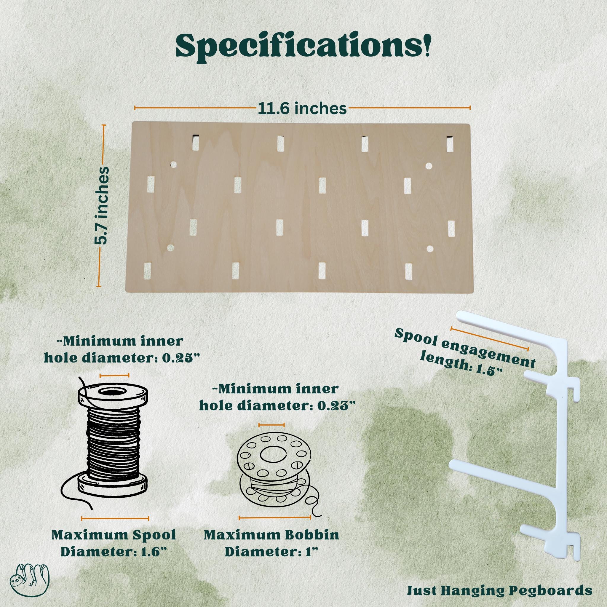 Thread Spool Rack, Bobbin/thread Pegboard Storage. Sewing Wall ...