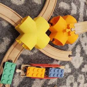 4 Way Track Tunnel for Wooden Trains Accessories, Optional Tower ...