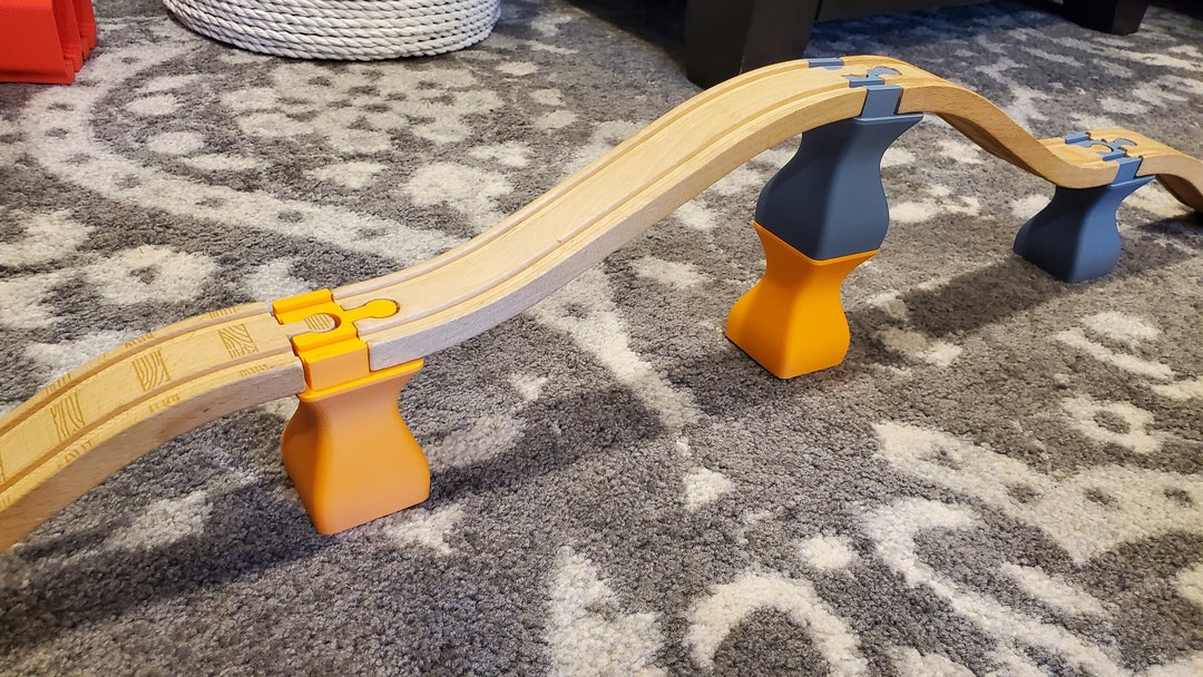 Stackable Track Supports for Wooden Trains | Packs of 2 Pillars | Fits ...