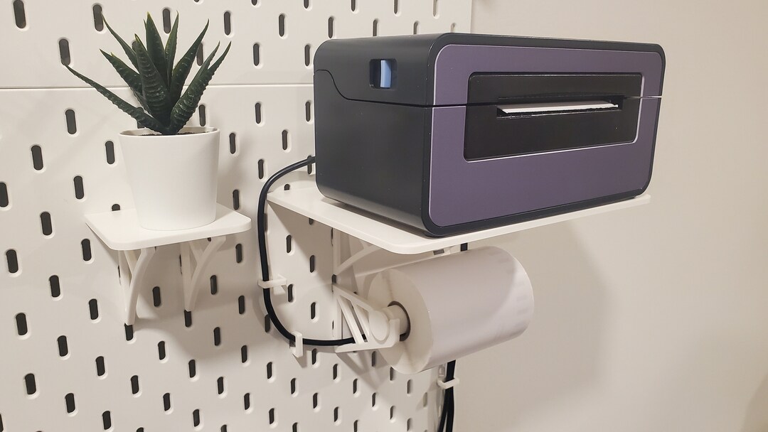 Thermal Label Printer Shelf, SKADIS or 1/4 Pegboard Compatible Optional ...