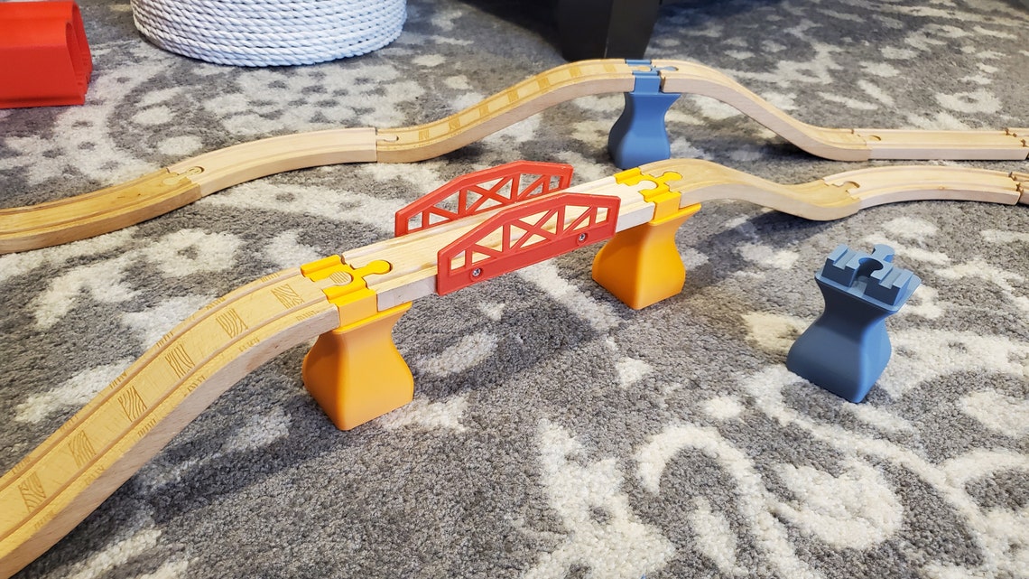 Stackable Track Supports for Wooden Trains | Packs of 2 Pillars | Fits ...