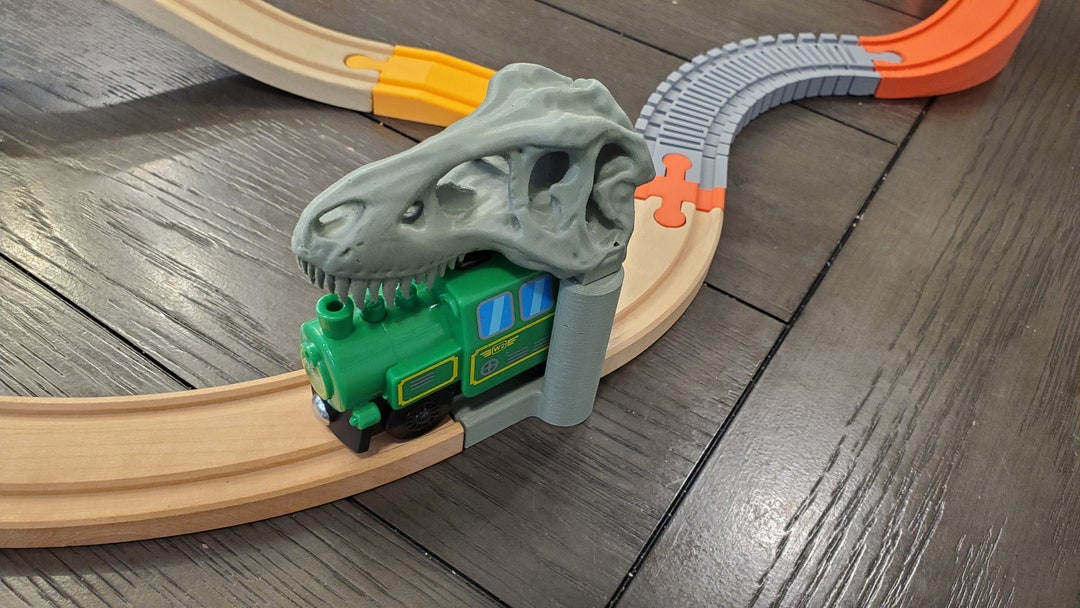 T-rex Tunnel for Wooden Train Tracks! Dino Run, Dinosaur and Train Gift ...