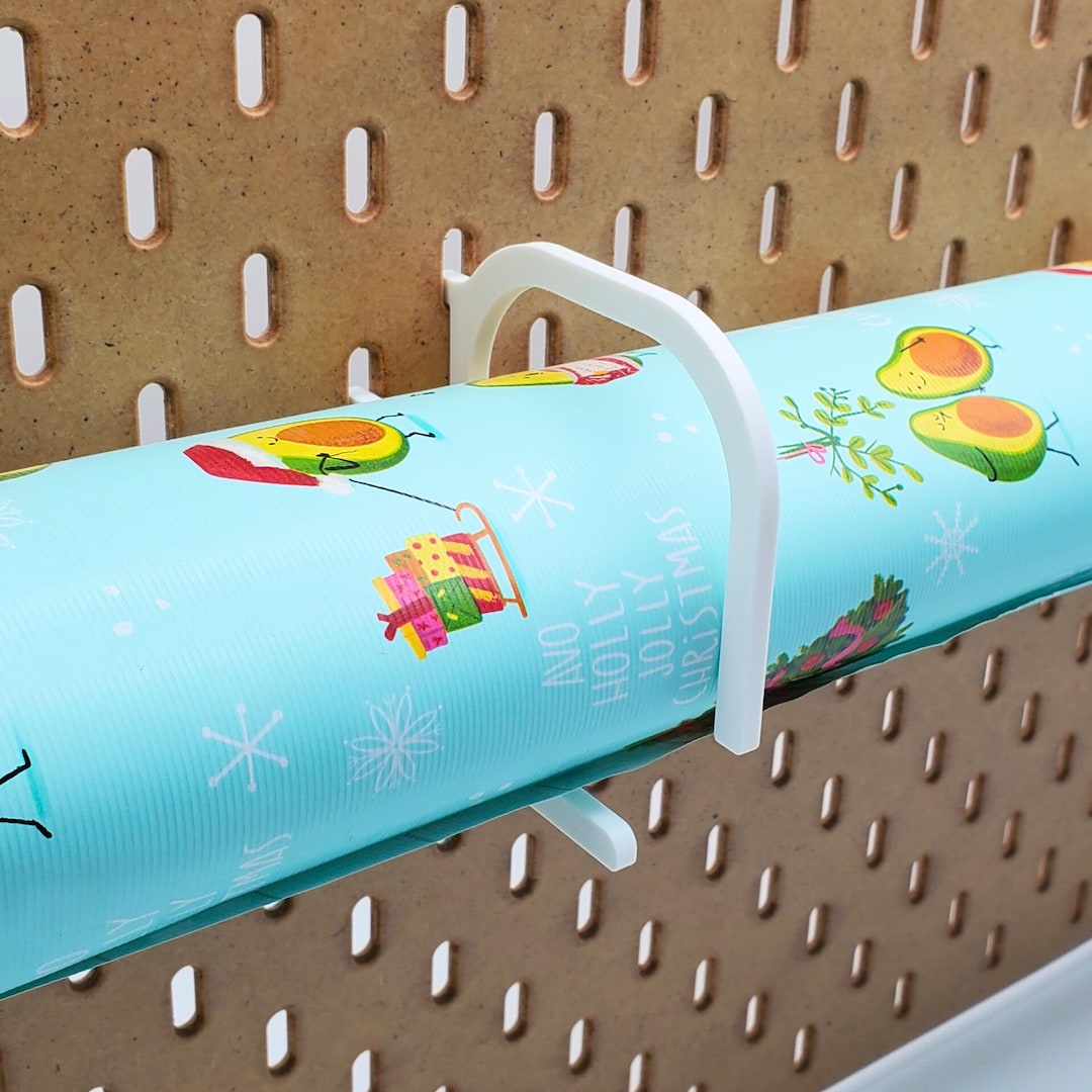 Gift Wrap Dispenser Hooks, Paper Roll Storage, SKADIS or 1/4" Pegboard ...