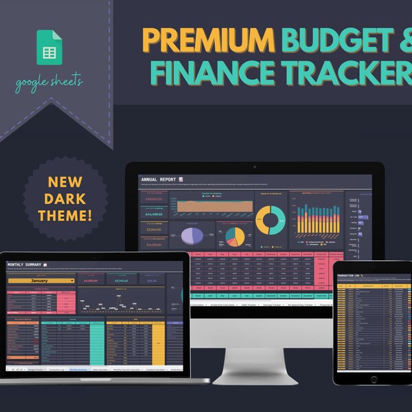 PREMIUM BUDGET & FINANCE Tracker Budget Spreadsheet Saving Tracker ...