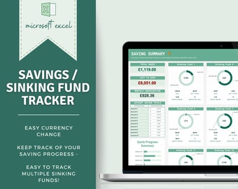 Sinking Funds Spreadsheet Google Sheets Savings Tracker - Etsy