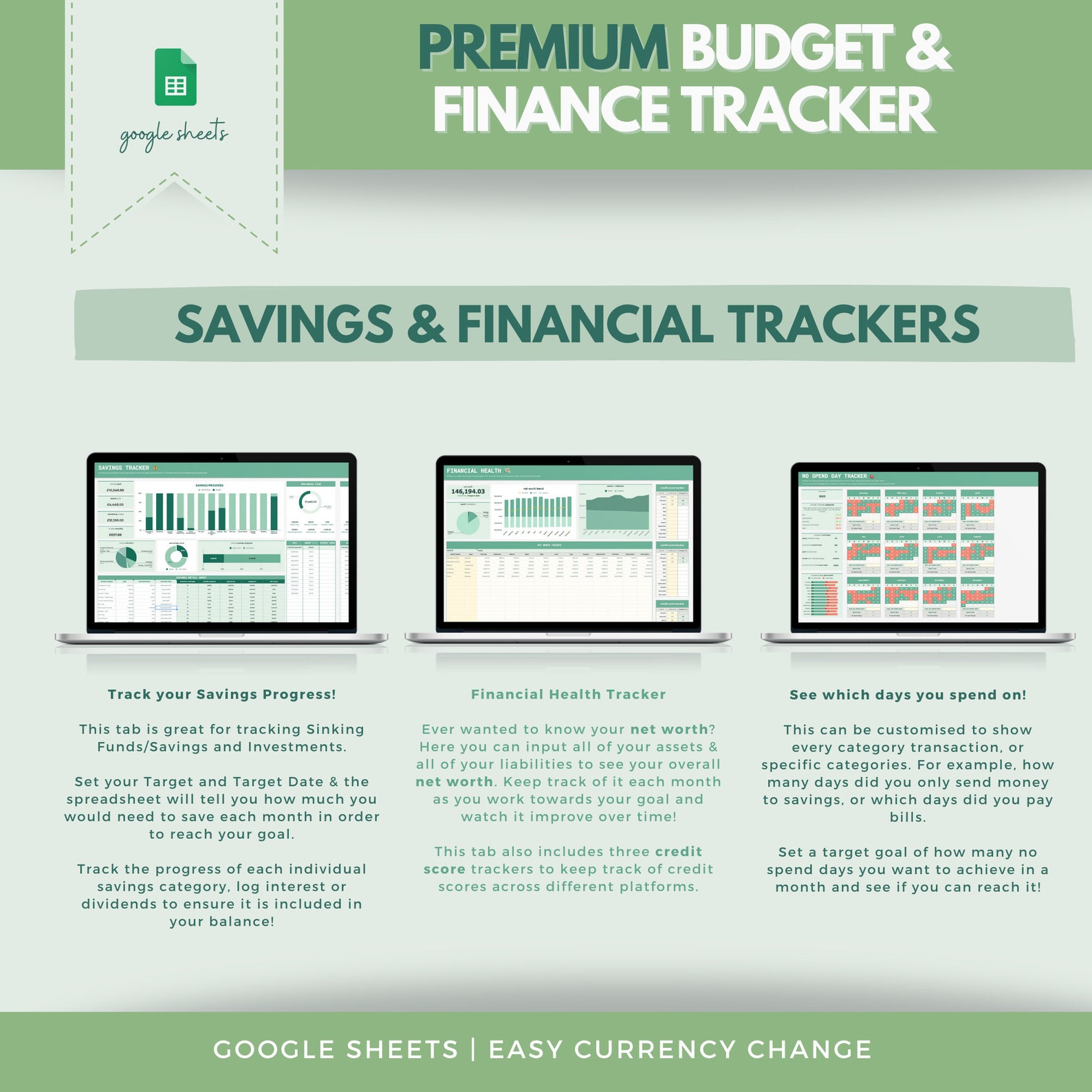 PREMIUM BUDGET & FINANCE Tracker | Budget Spreadsheet | Saving Tracker ...