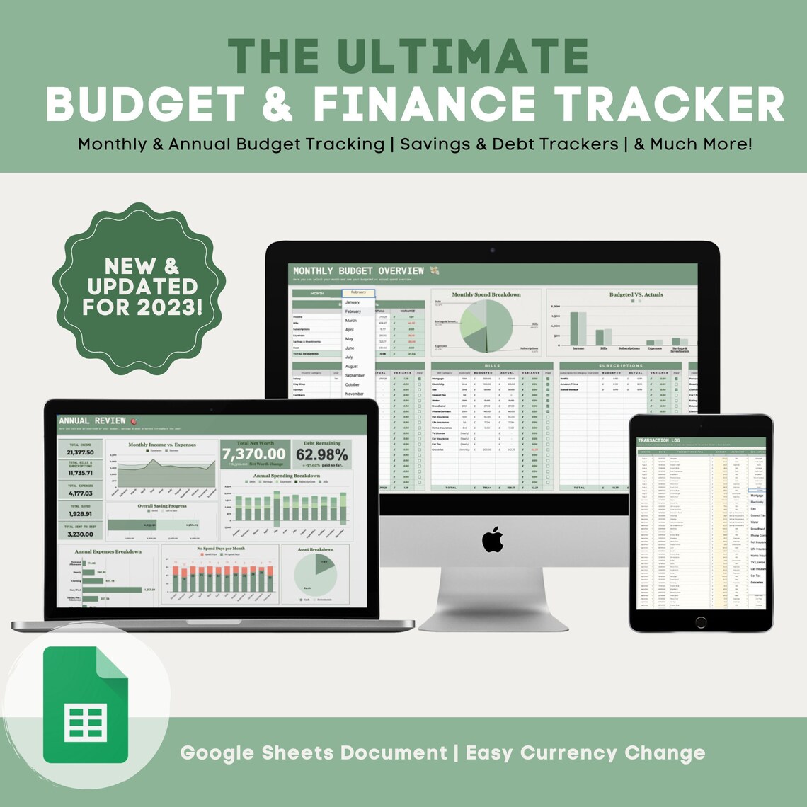 Ultimate BUDGET & FINANCE Tracker Budget Spreadsheet - Etsy