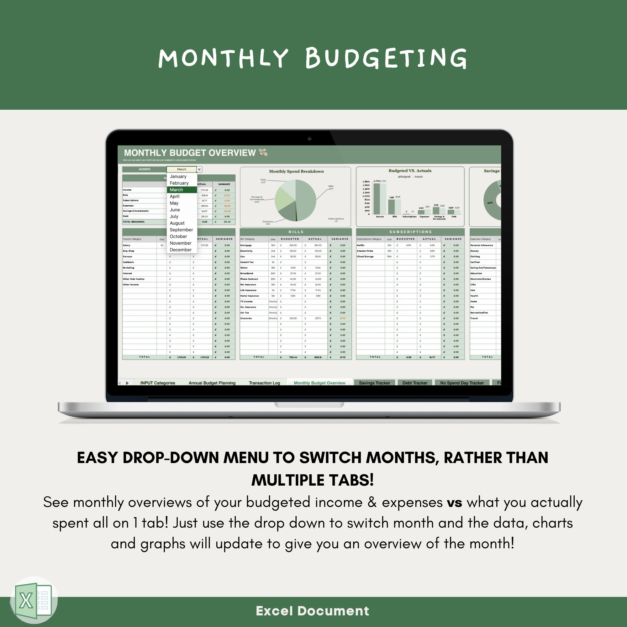 EXCEL Ultimate BUDGET & FINANCE Tracker | Budget Spreadsheet | Saving ...