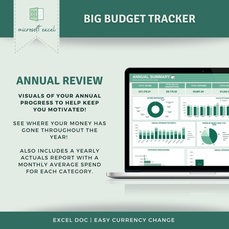 Excel BIG BUDGET TRACKER Budget Spreadsheet Saving Tracker - Etsy
