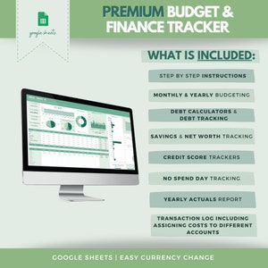 PREMIUM BUDGET & FINANCE Tracker | Budget Spreadsheet | Saving Tracker ...