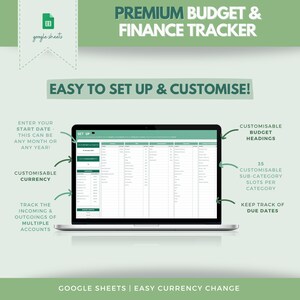 PREMIUM BUDGET & FINANCE Tracker | Budget Spreadsheet | Saving Tracker ...