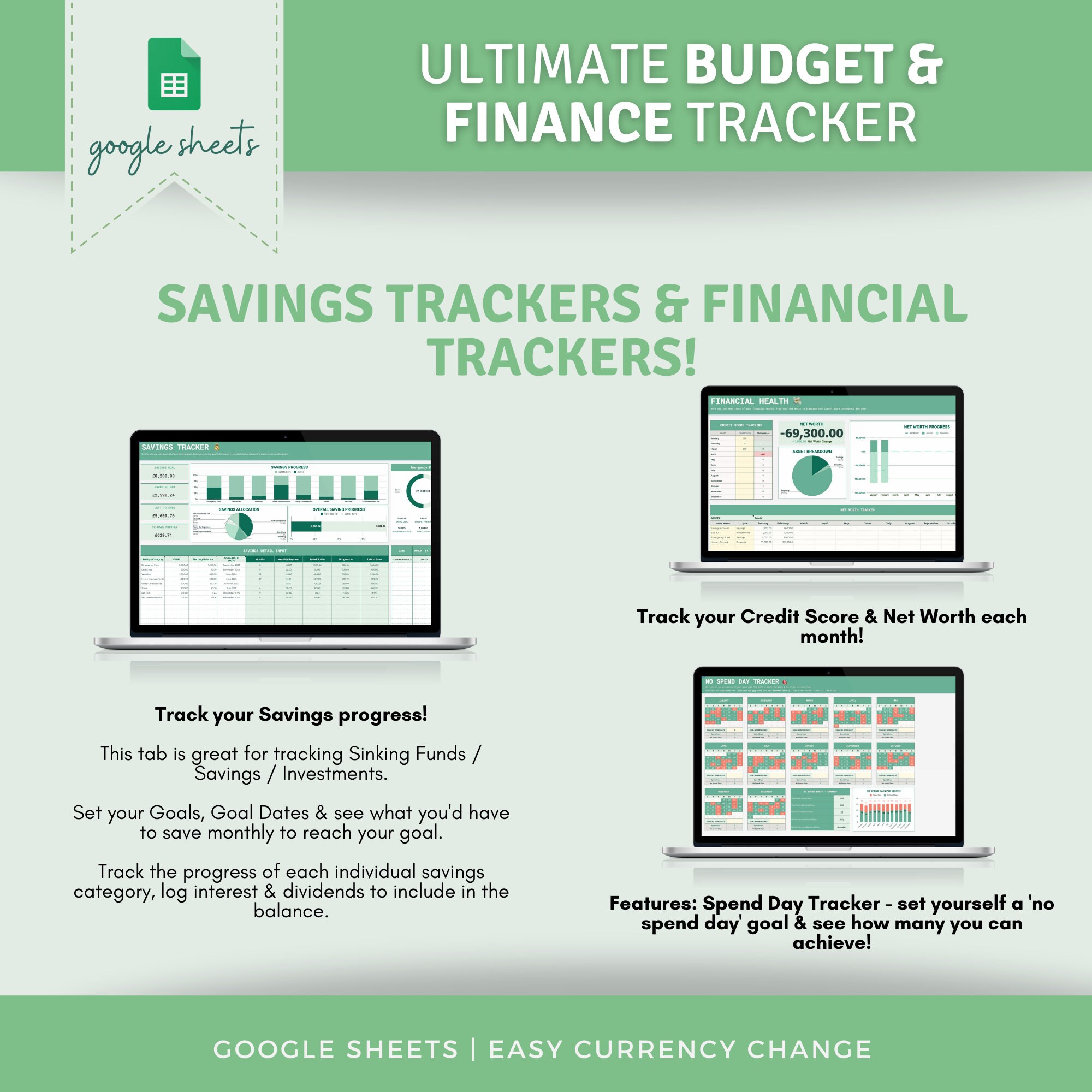 2-WEEKLY BUDGET & FINANCE Tracker | Budget Spreadsheet | Saving Tracker ...