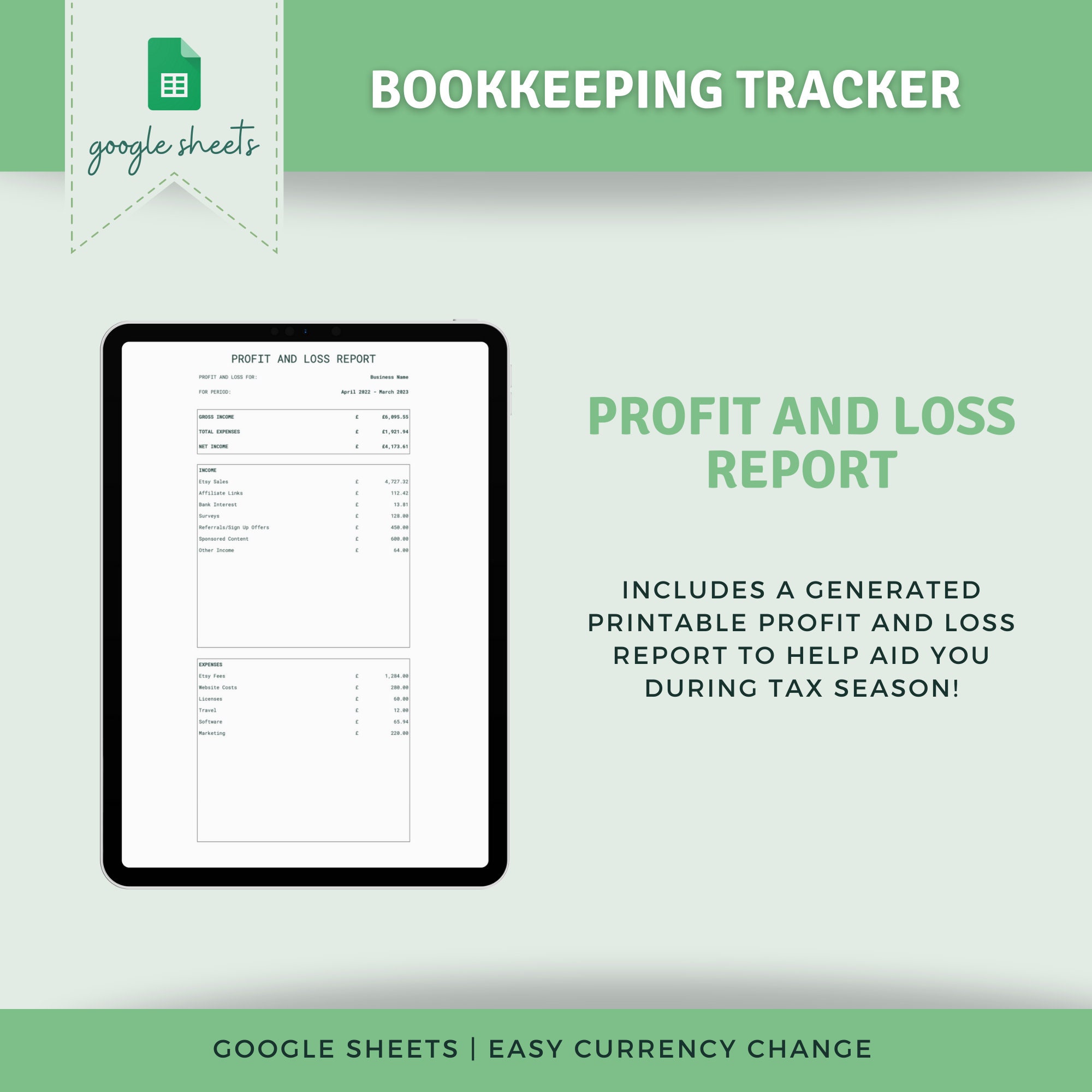 Small Business Tracker Side Hustle Income & Expenses Bookkeeping ...