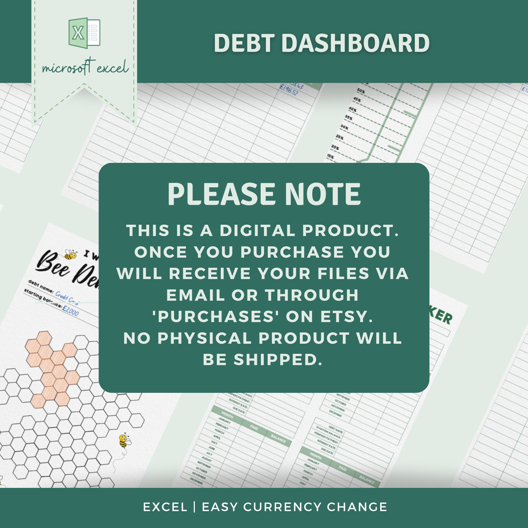 EXCEL DEBT DASHBOARD Debt Pay off Tracker Debt Snowball - Etsy