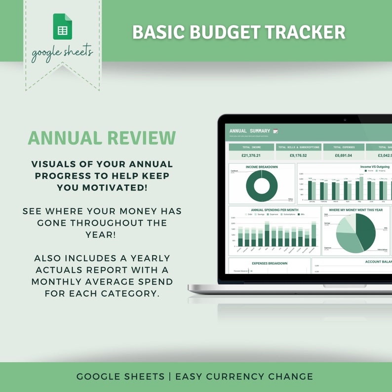 BASIC BUDGET TRACKER Budget Spreadsheet Annual Budgeting Zero Based ...