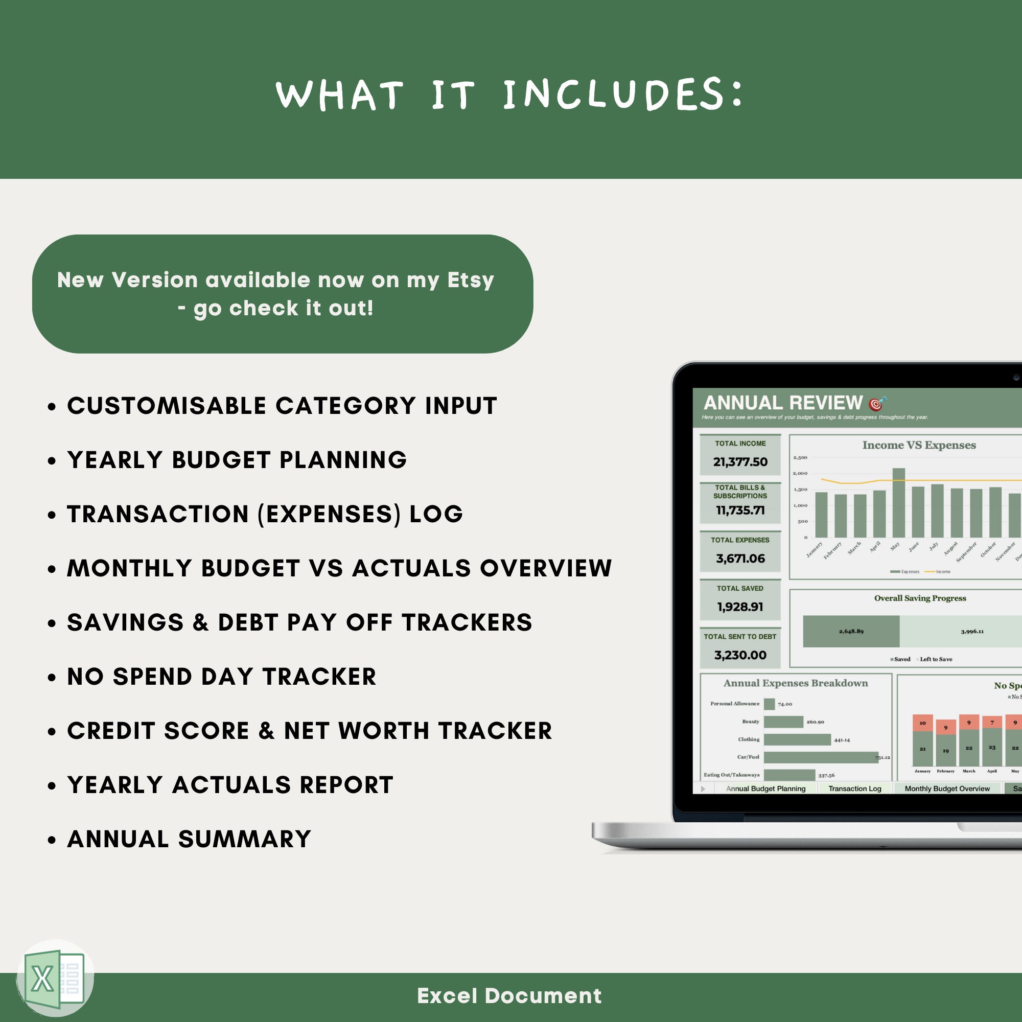 EXCEL Ultimate BUDGET & FINANCE Tracker | Budget Spreadsheet | Saving ...