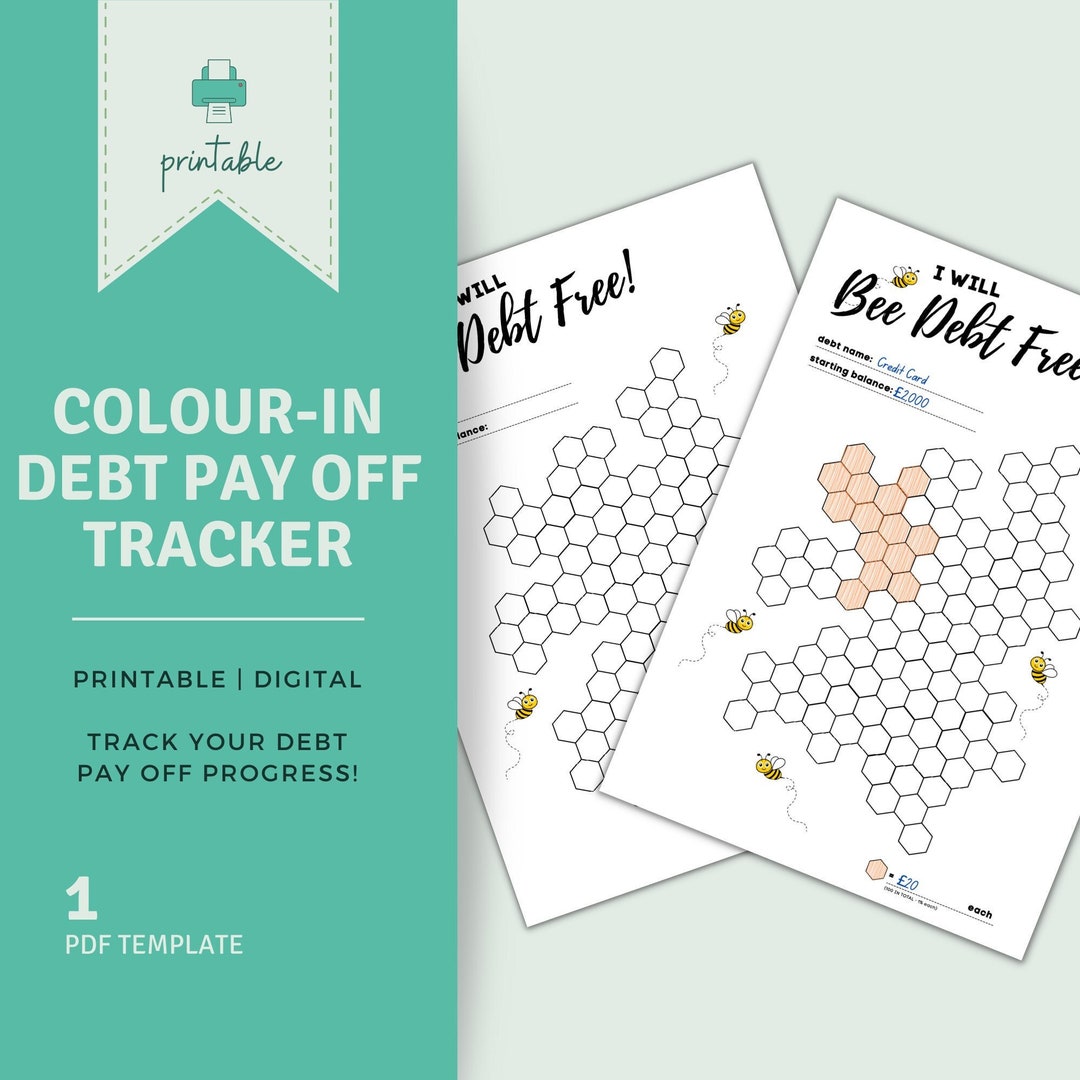 DEBT PAY OFF Tracker | Printable Debt Pay off Tracker | Colour in 100 ...