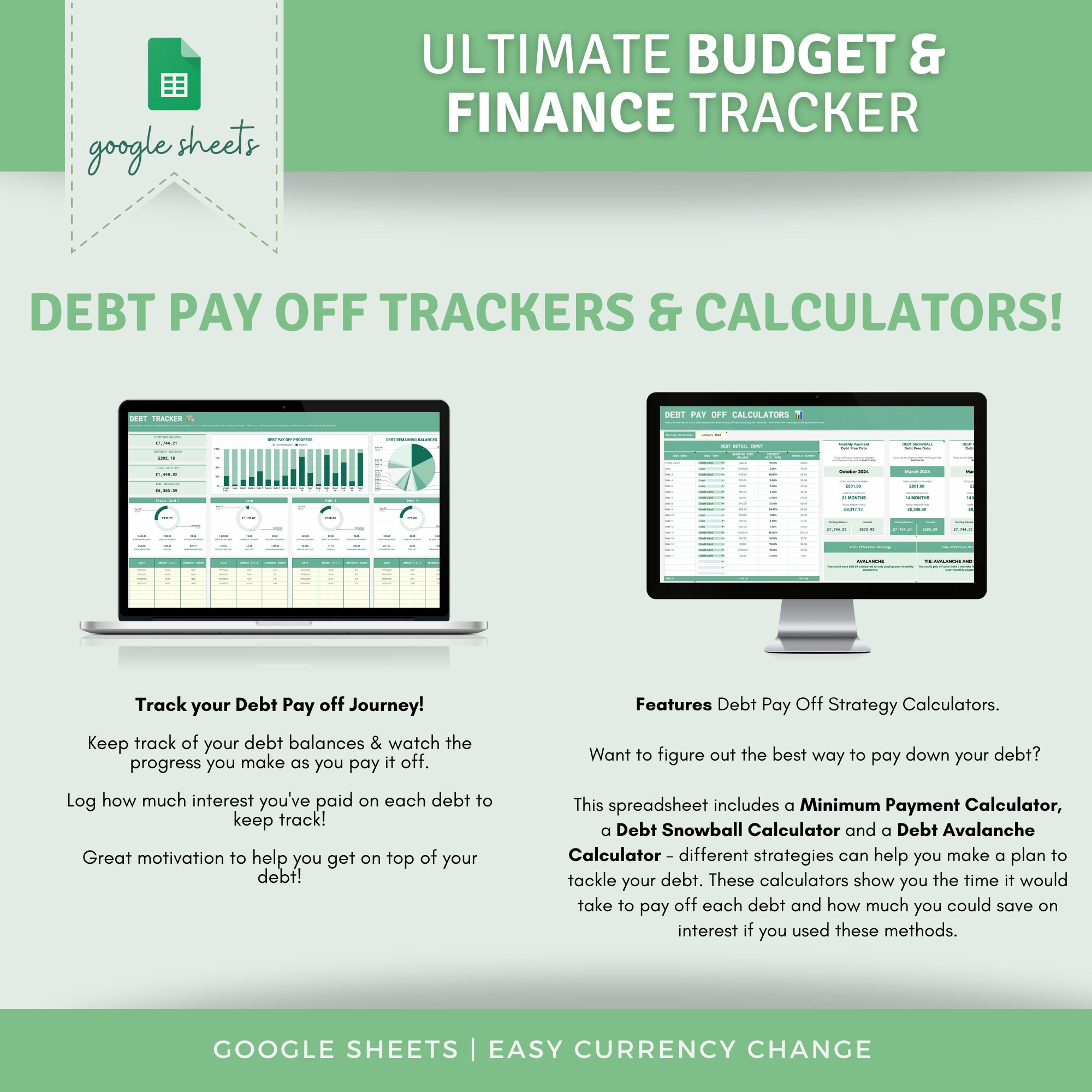 2-WEEKLY BUDGET & FINANCE Tracker | Budget Spreadsheet | Saving Tracker ...