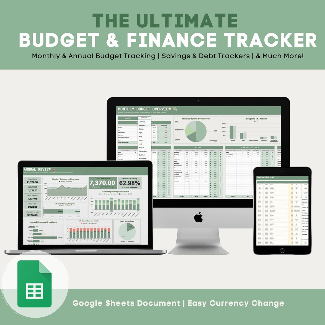 Ultimate BUDGET & FINANCE Tracker | Budget Spreadsheet | Saving Tracker ...