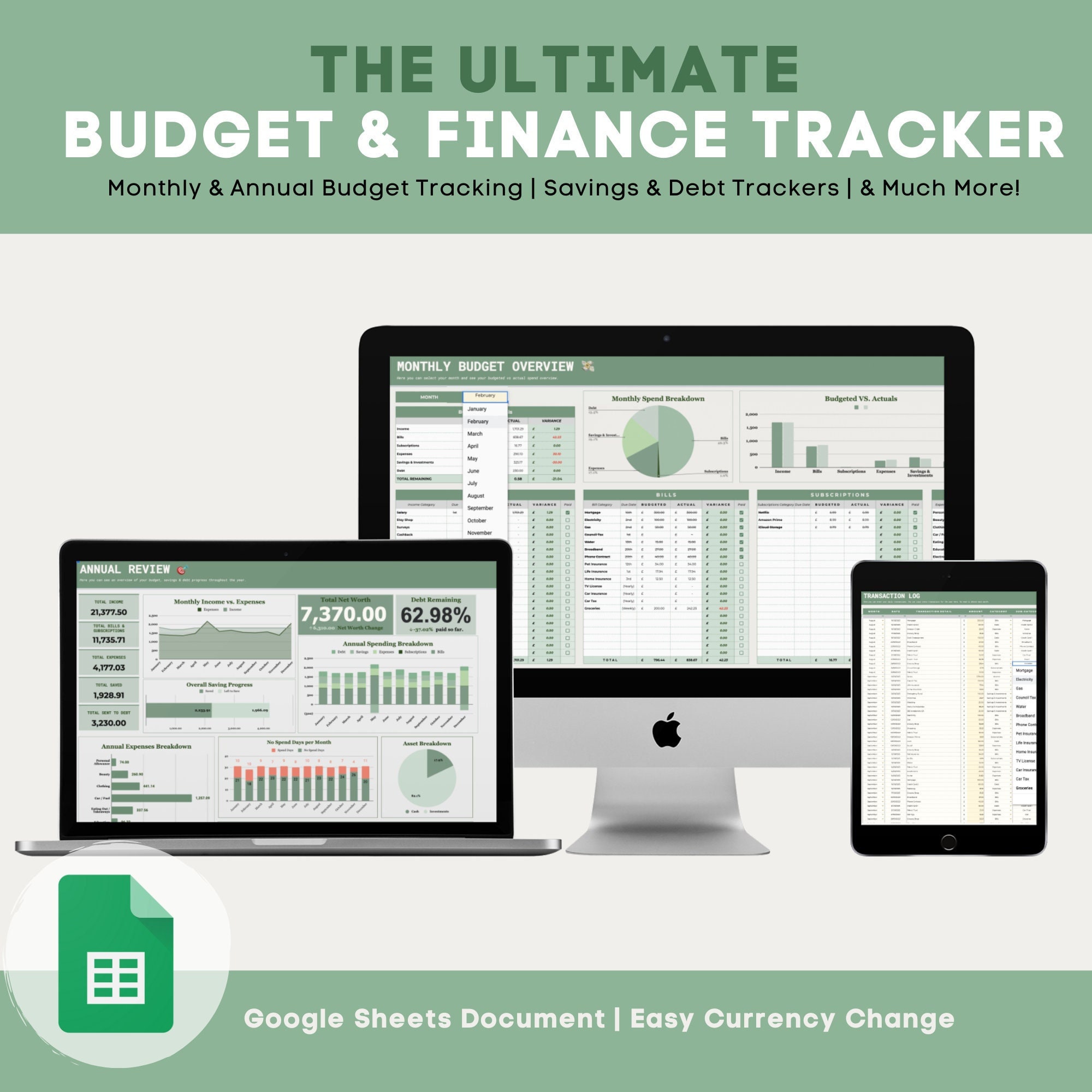 Ultimate BUDGET & FINANCE Tracker | Budget Spreadsheet | Saving Tracker ...