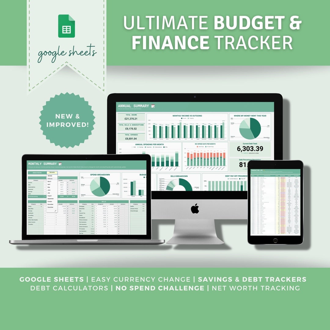 MONTHLY BUDGET & FINANCE Tracker | Budget Spreadsheet | Saving Tracker ...