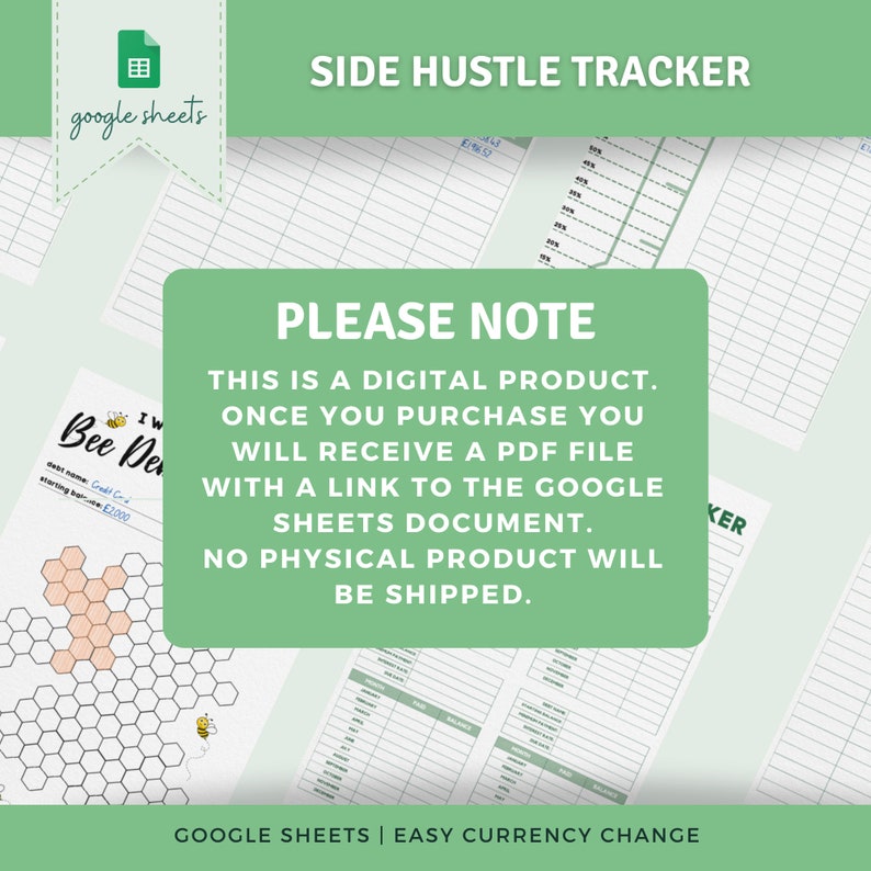 SIDE HUSTLE TRACKER | Google Sheets Side Hustle | Side Hustle Spreadsheet | Small Business ...