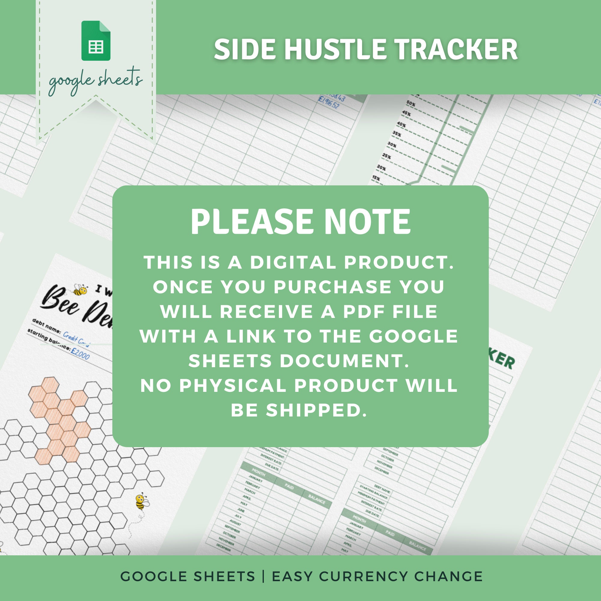 SIDE HUSTLE TRACKER | Google Sheets Side Hustle | Side Hustle ...