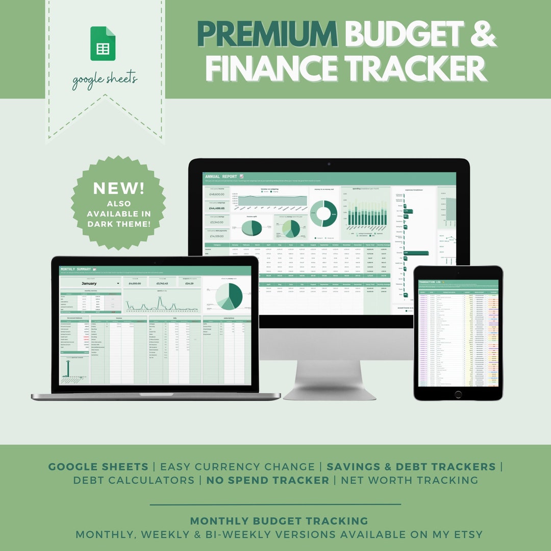 PREMIUM BUDGET & FINANCE Tracker | Budget Spreadsheet | Saving Tracker ...