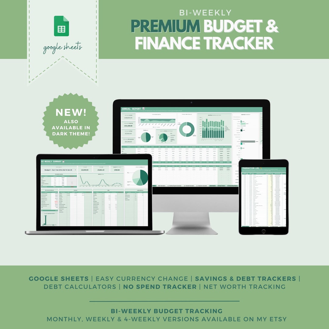 PREMIUM BUDGET & FINANCE Bi-weekly Tracker | Budget Spreadsheet ...