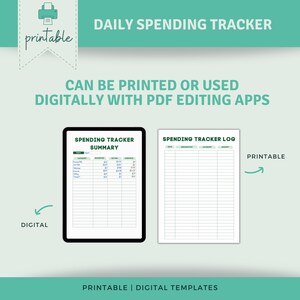SPENDING TRACKER | Printable Spending Log | Transaction Log | Digital ...