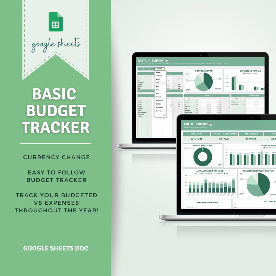 BASIC BUDGET TRACKER | Budget Spreadsheet | Annual Budgeting | Zero ...