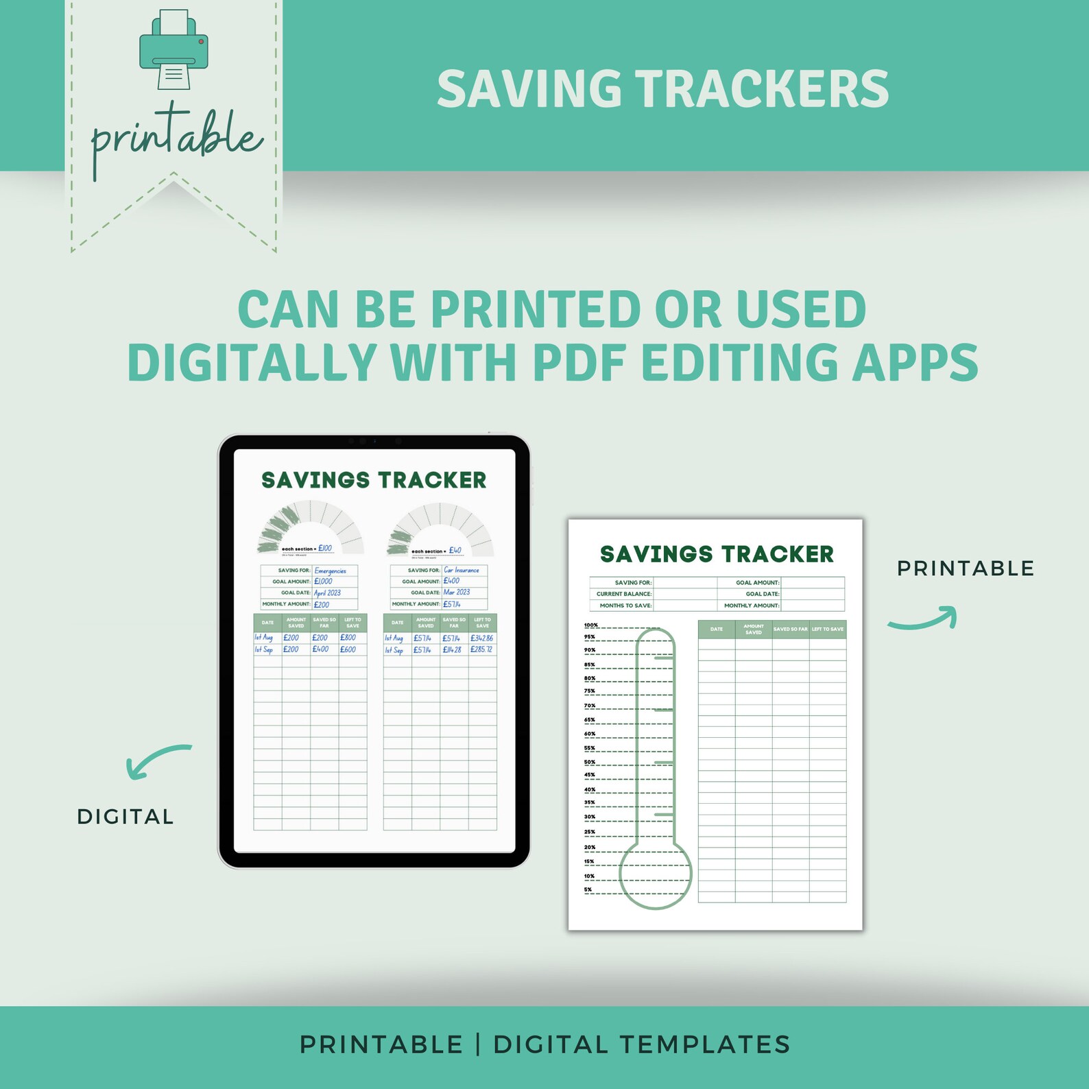 SAVINGS TRACKER Printable Saving Tracker Saving Challenge Digital ...