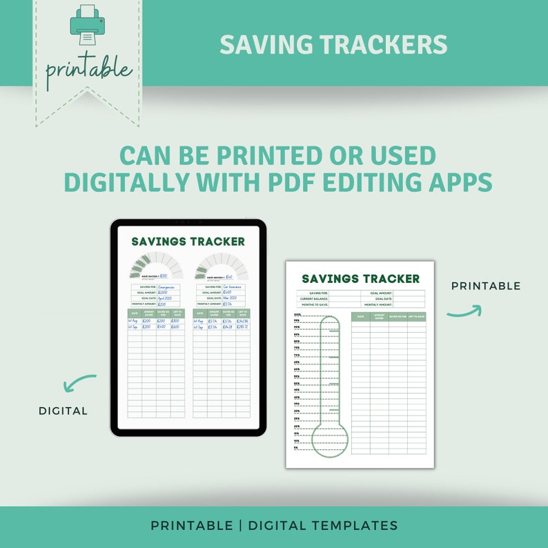 SAVINGS TRACKER Printable Saving Tracker Saving Challenge Digital ...