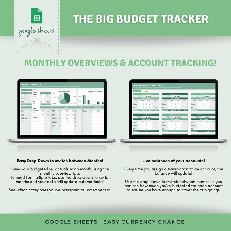BIG BUDGET TRACKER Budget Spreadsheet Saving Tracker - Etsy