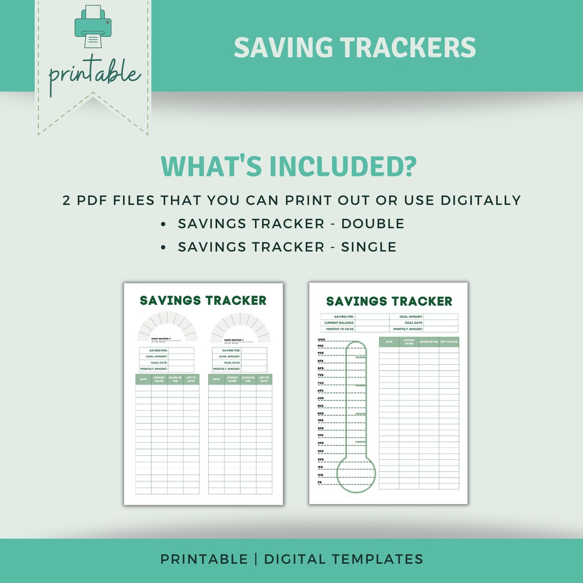 SAVINGS TRACKER | Printable Saving Tracker | Saving Challenge | Digital ...