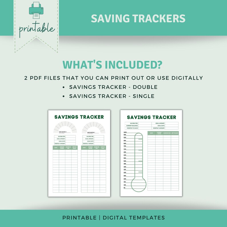 SAVINGS TRACKER | Printable Saving Tracker | Saving Challenge | Digital ...