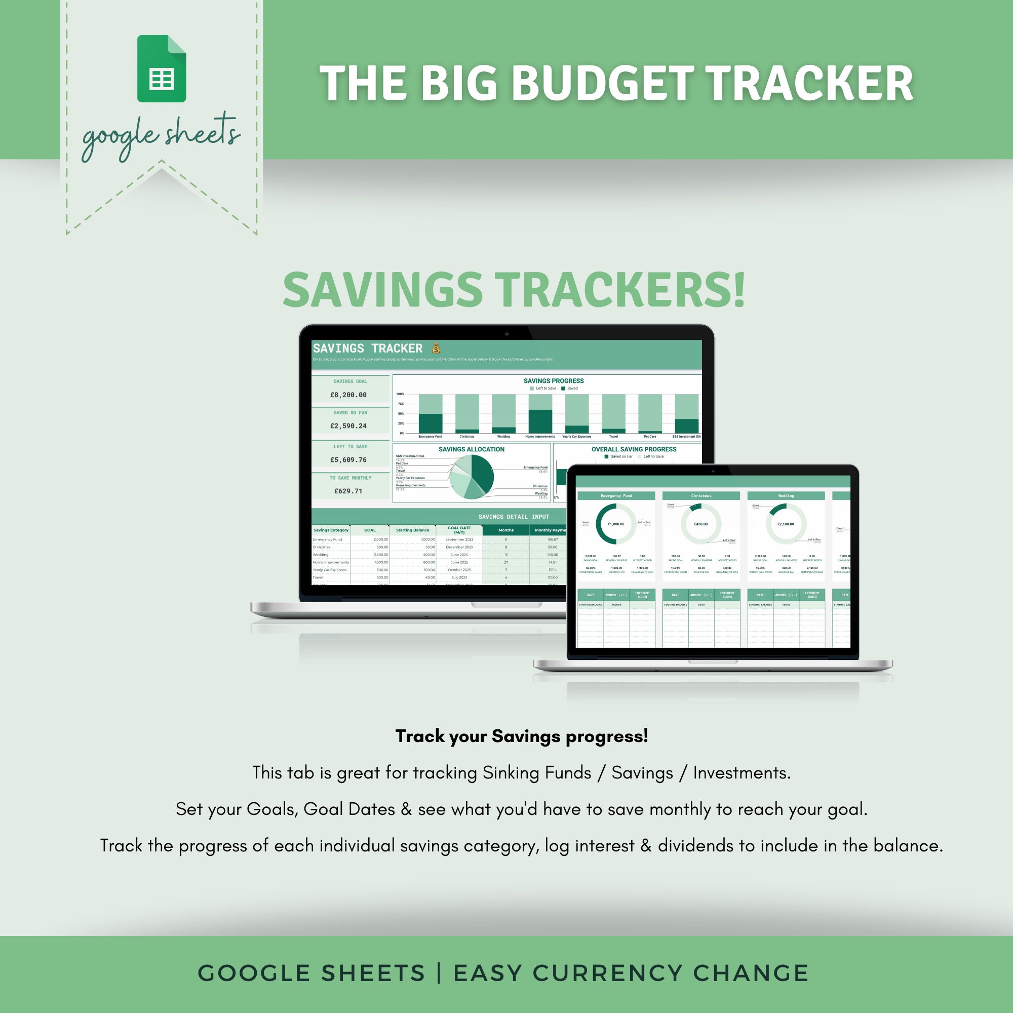 BIG BUDGET TRACKER Budget Spreadsheet Saving Tracker - Etsy