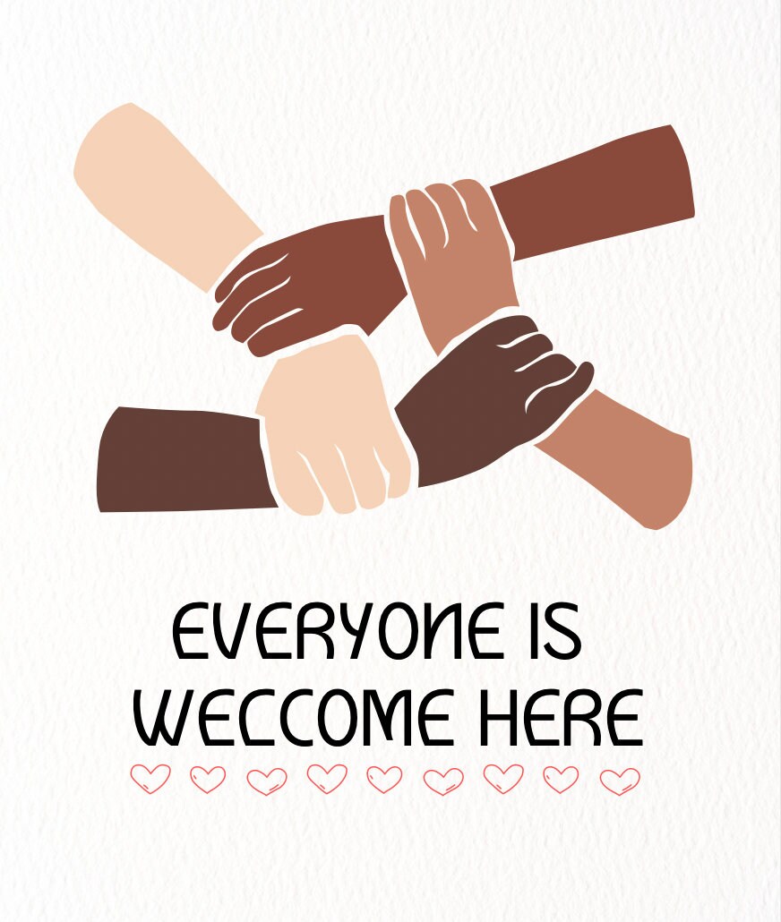 Everyone is Welcome Here Poster - Etsy