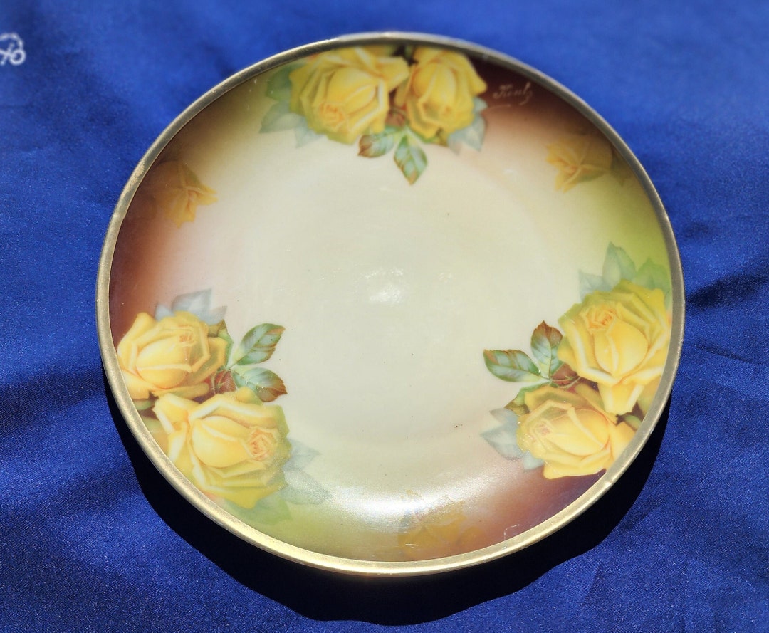 Sevres Bavaria Hand Painted Roses Signed Plate - Etsy