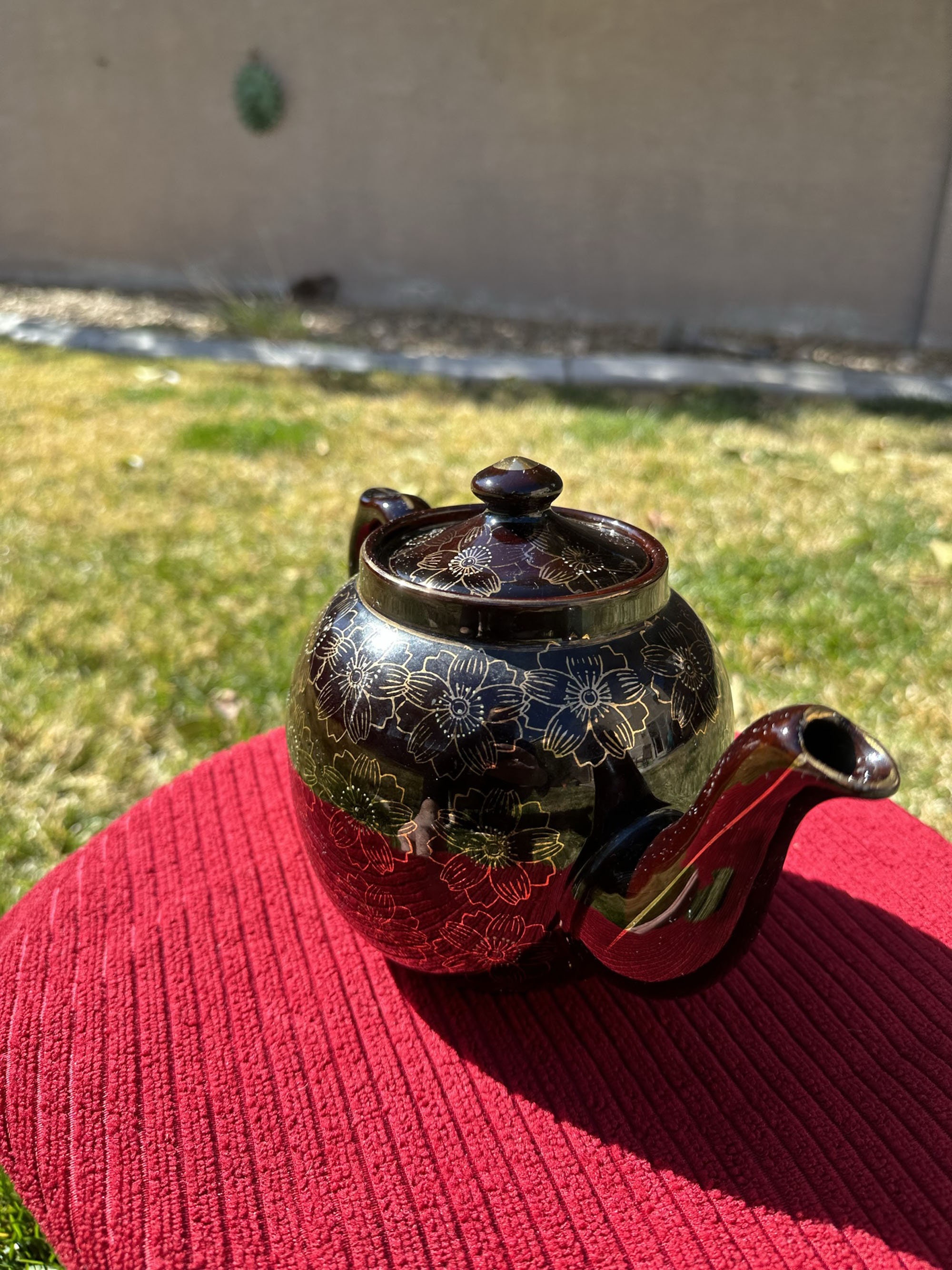 Japanese Moriage Redware Brown Teapot - Etsy