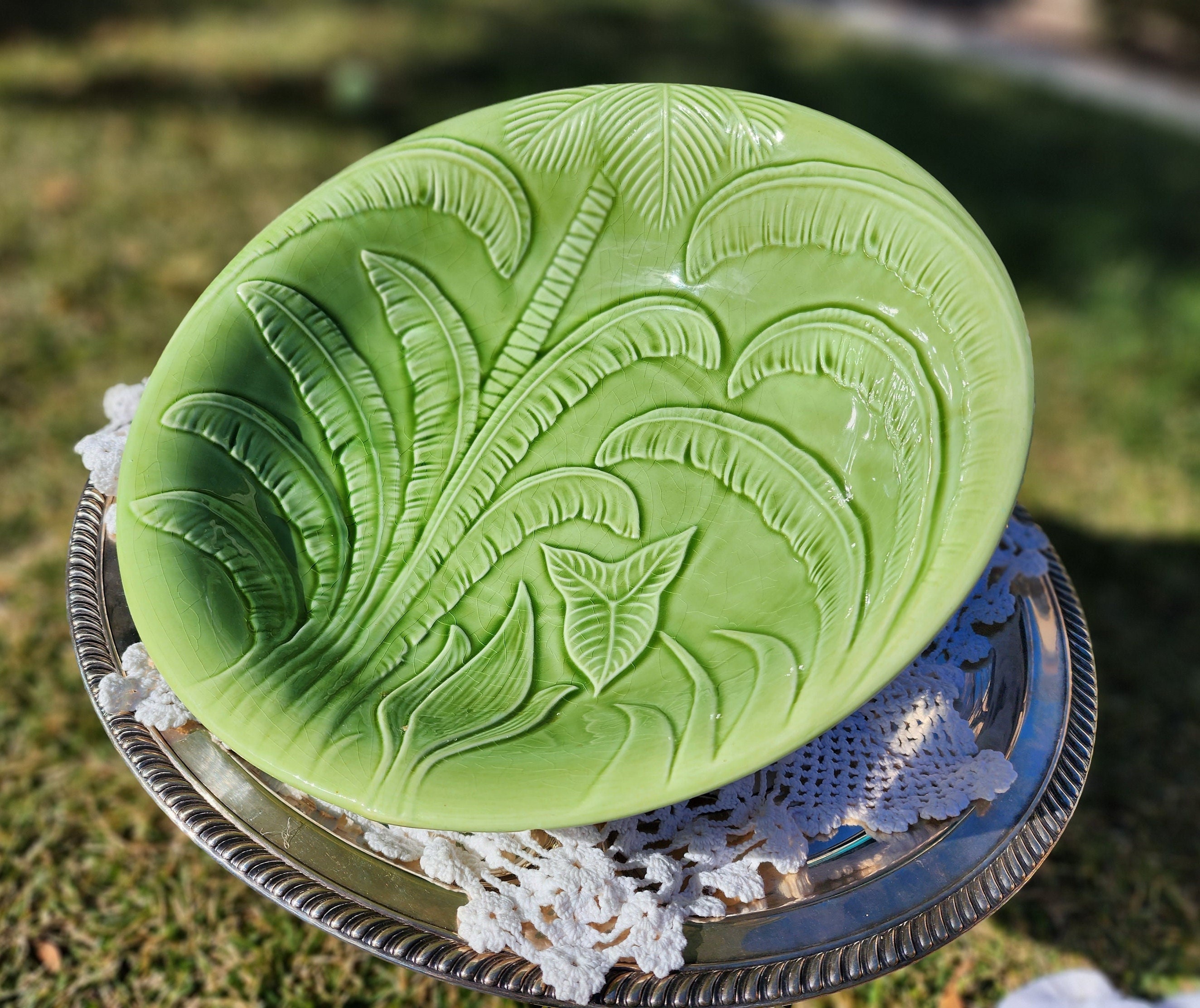 Vintage California Pottery Tropical 13.5" Bowl - Etsy