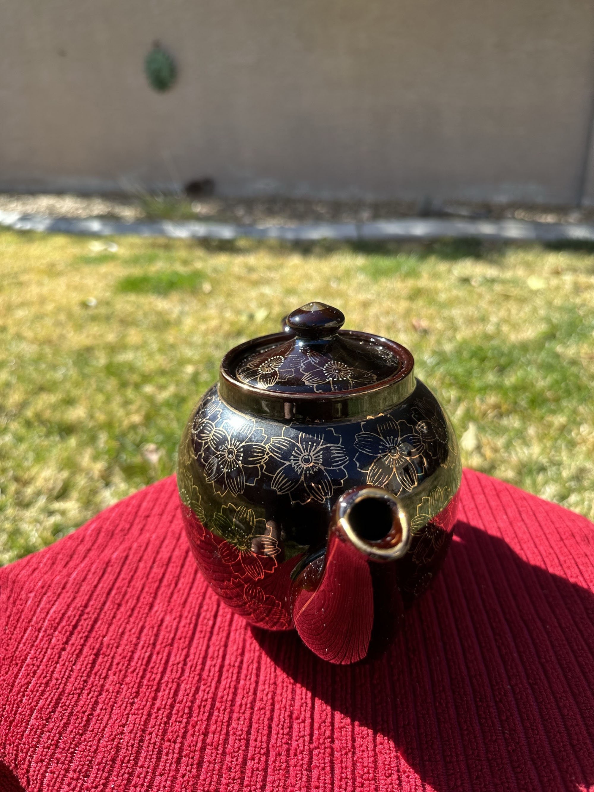 Japanese Moriage Redware Brown Teapot - Etsy