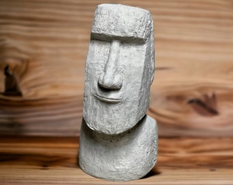 Concrete Moai Easter Island Head, Home Décor Statue Sculpture, Polynesia Cement Moai Head, Ahu ...