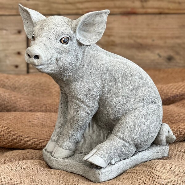 Concrete Pig Statue - Etsy