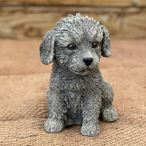 Puppy Goldendoodle Figurine Concrete Doodle Statue Pet Memorial Little ...