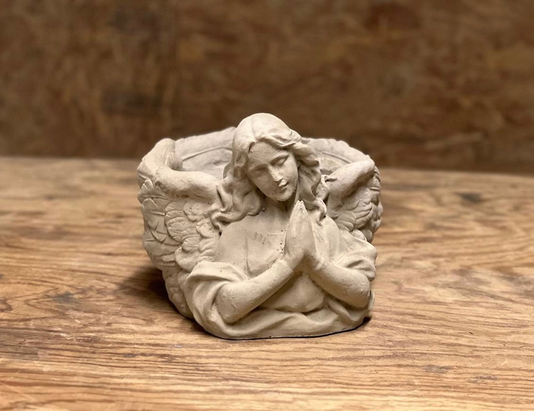 Angel Bust Planter Figurine Concrete Angel Pot Statue Girl Garden Pot ...