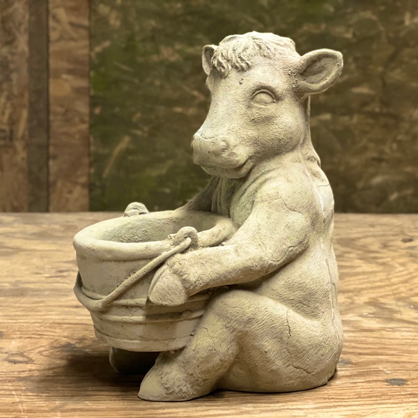 Concrete Cow Statue - Etsy