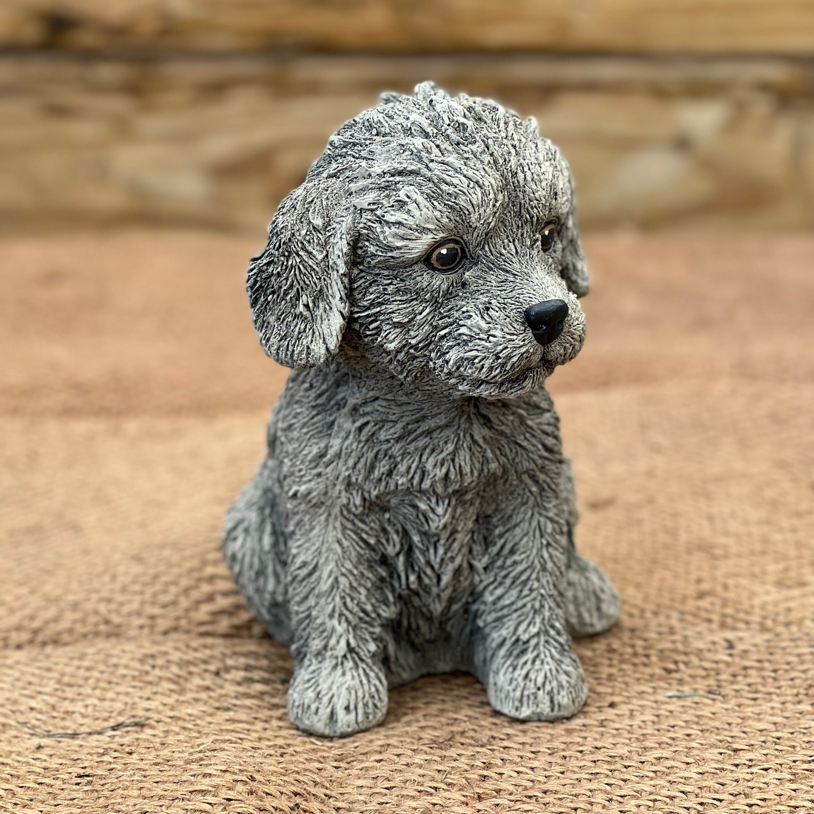 Puppy Goldendoodle Figurine Concrete Doodle Statue Pet - Etsy