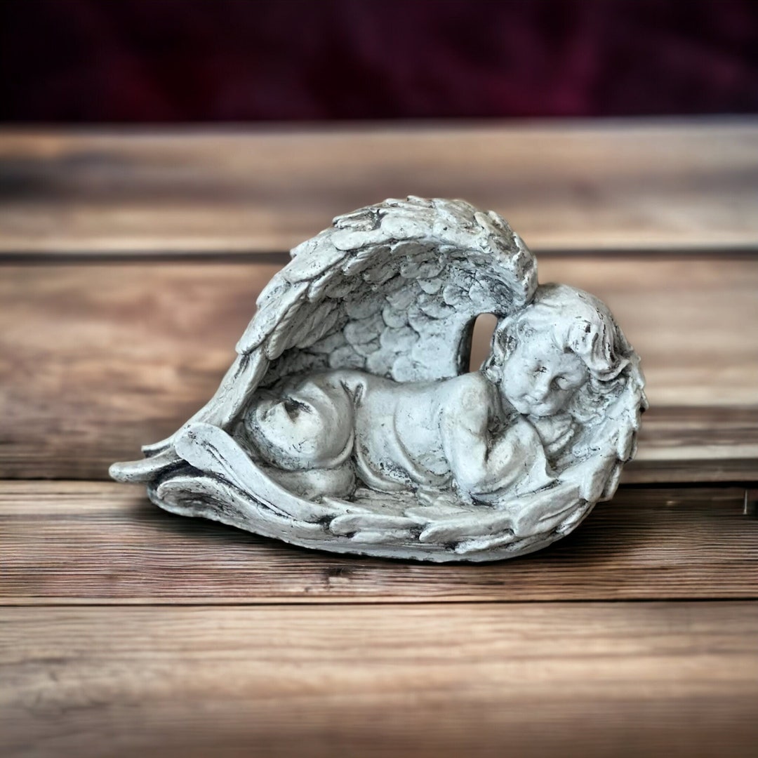 Sleeping Angel Facing Right Statuary Concrete Resting Angel Boy Statue ...