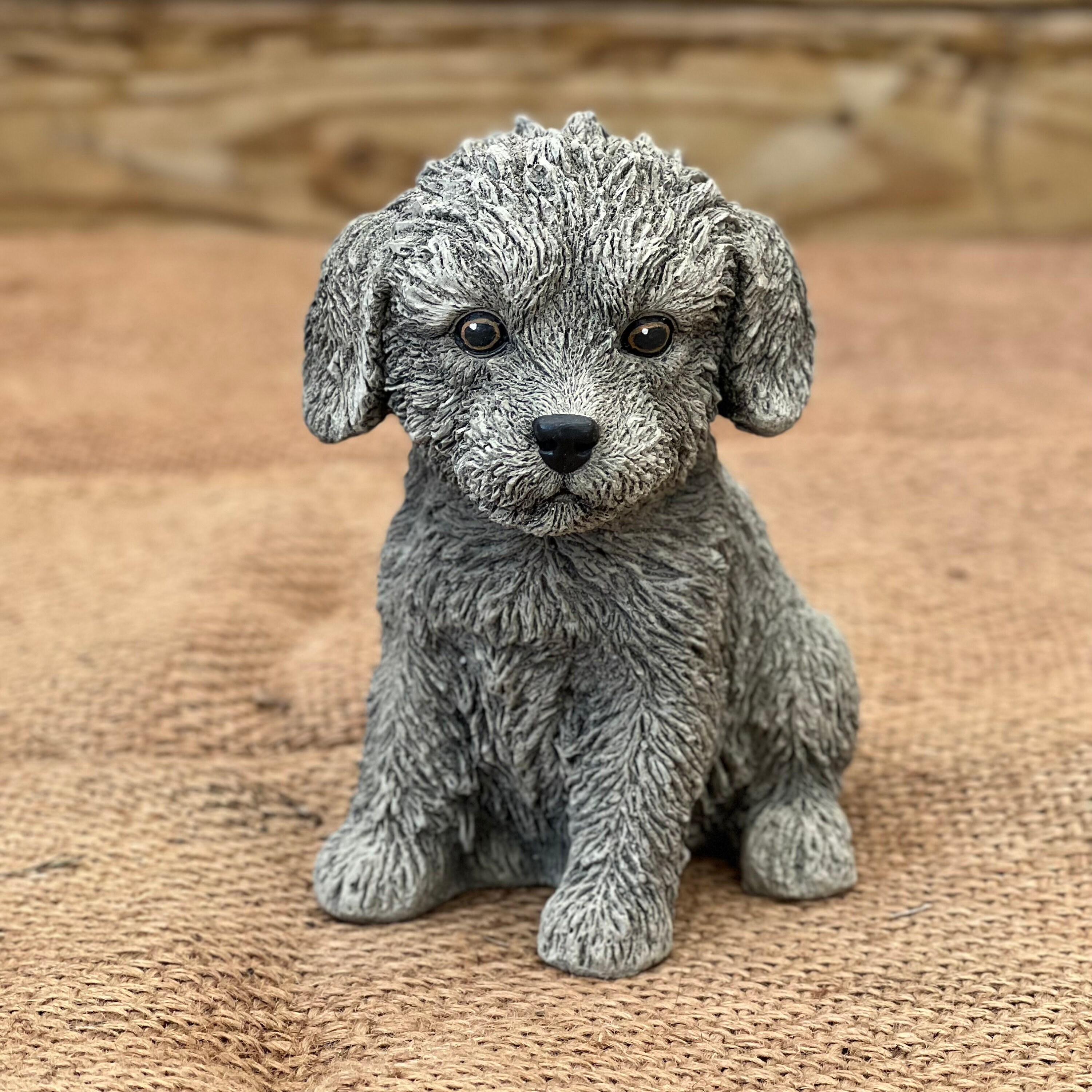 Puppy Goldendoodle Figurine Concrete Doodle Statue Pet - Etsy